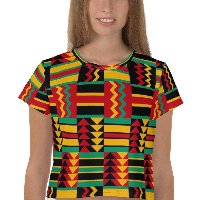 Reggae African Print Rasta Weave Crop Tee - Etsy UK