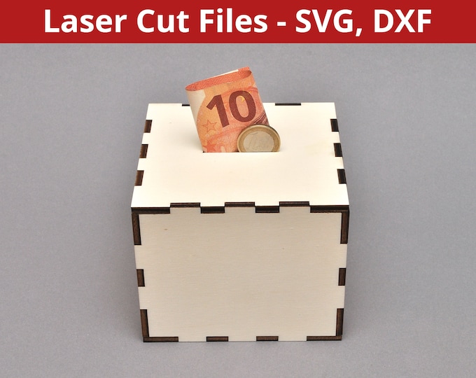 Money Box Sparbox SVG DXF for Laser Cutting - Etsy