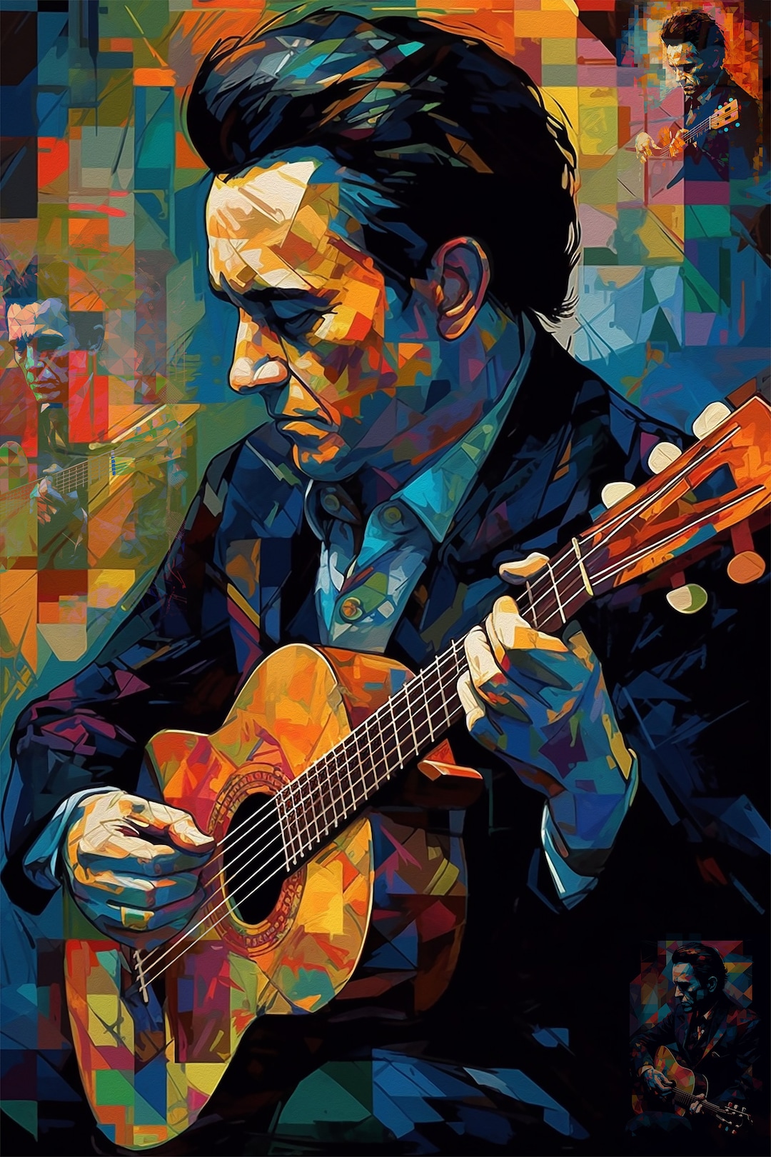 JOHNNY CASH LIVING - Limited Edition Print - 12 X 18 Inches, Artistic ...