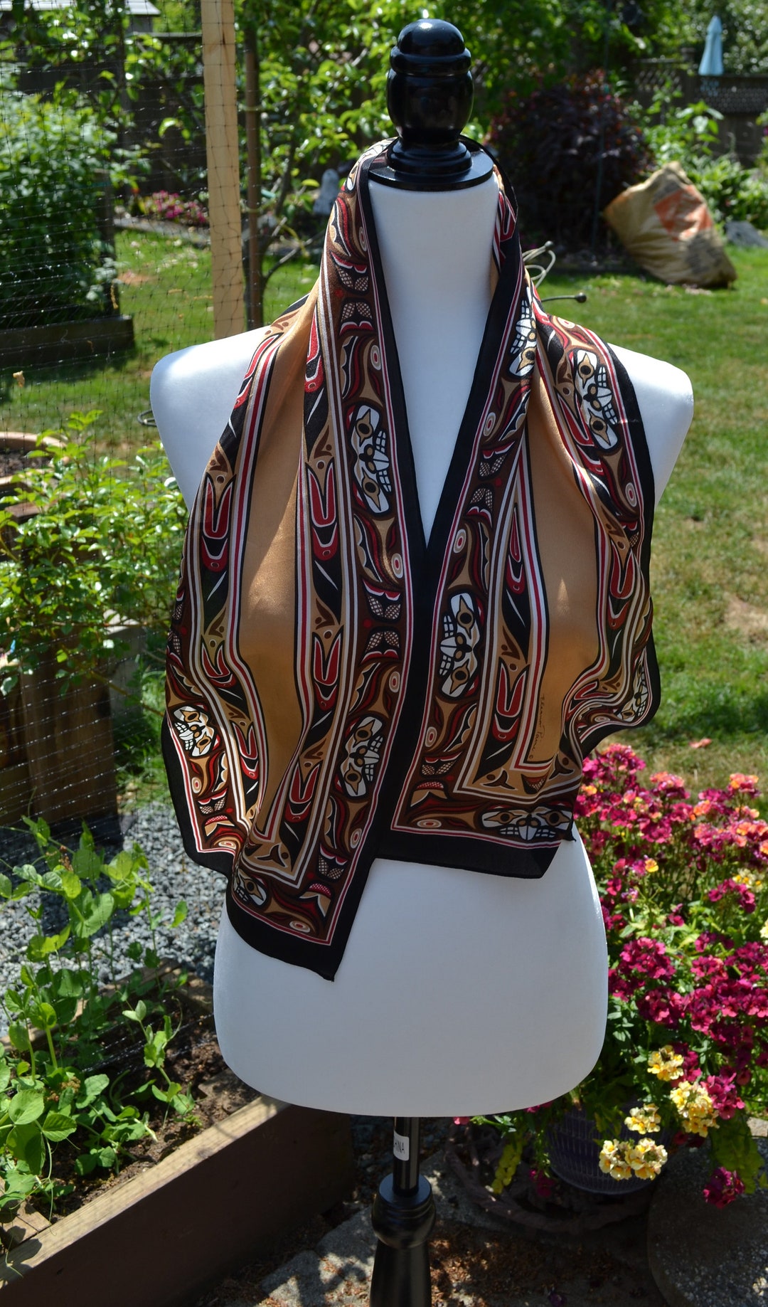 Beautiful Silky Eleanor Paine Indigenous Art Scarf - Etsy