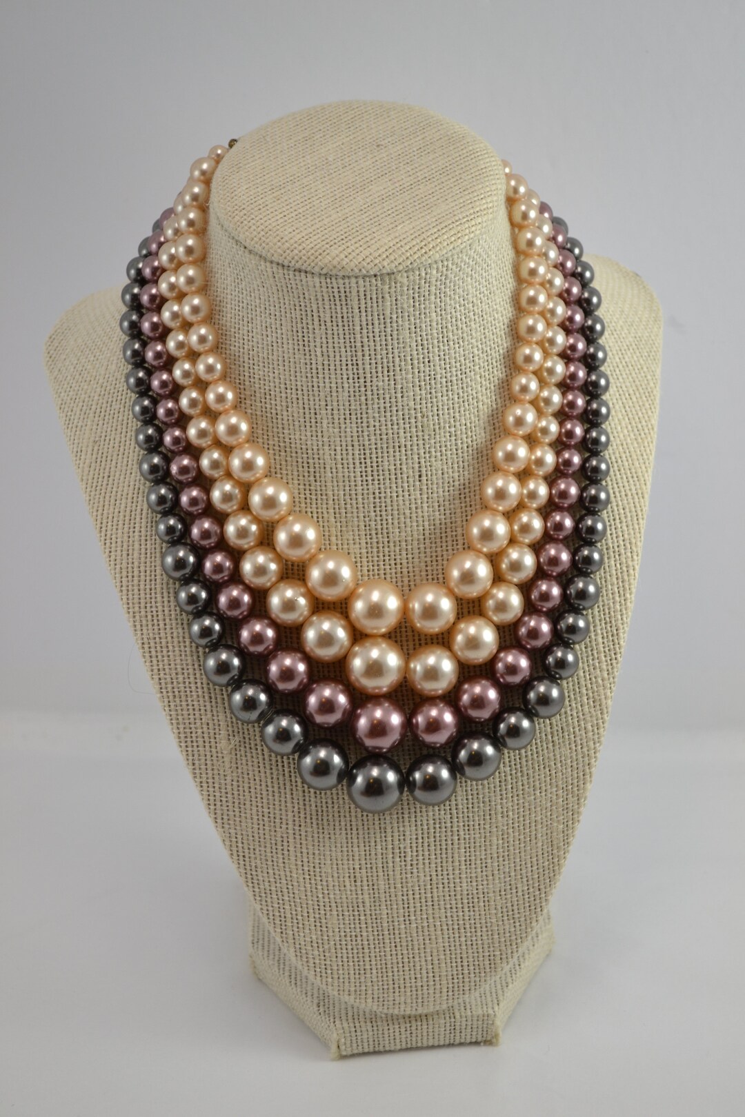 Stunning Vintage Japan Four String Bead Necklace - Etsy