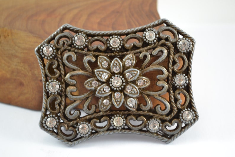 This Vintage Rhinestones Fancy Belt Buckle | Etsy