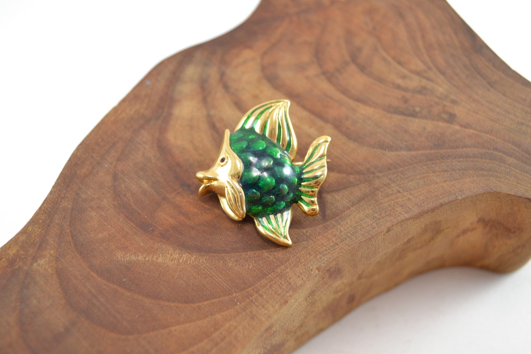 Adorable Signed Keys Angel Fish Pin - Etsy