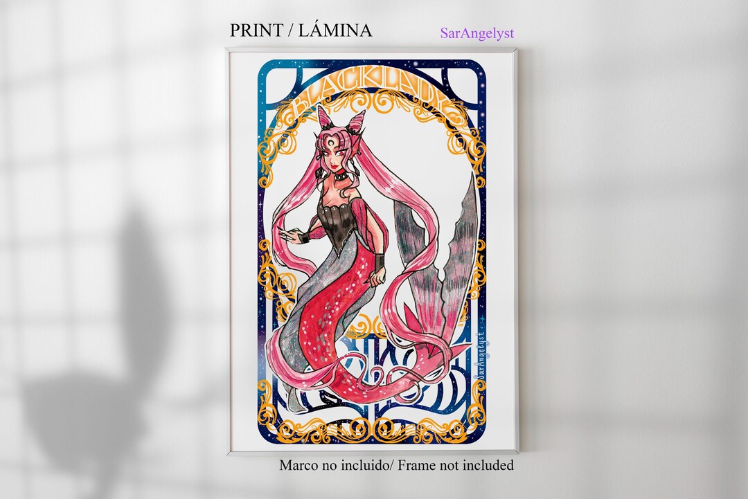 Print - Sailor Moon as Mermaids, Black Lady (tarot Card Inspiration) - Etsy