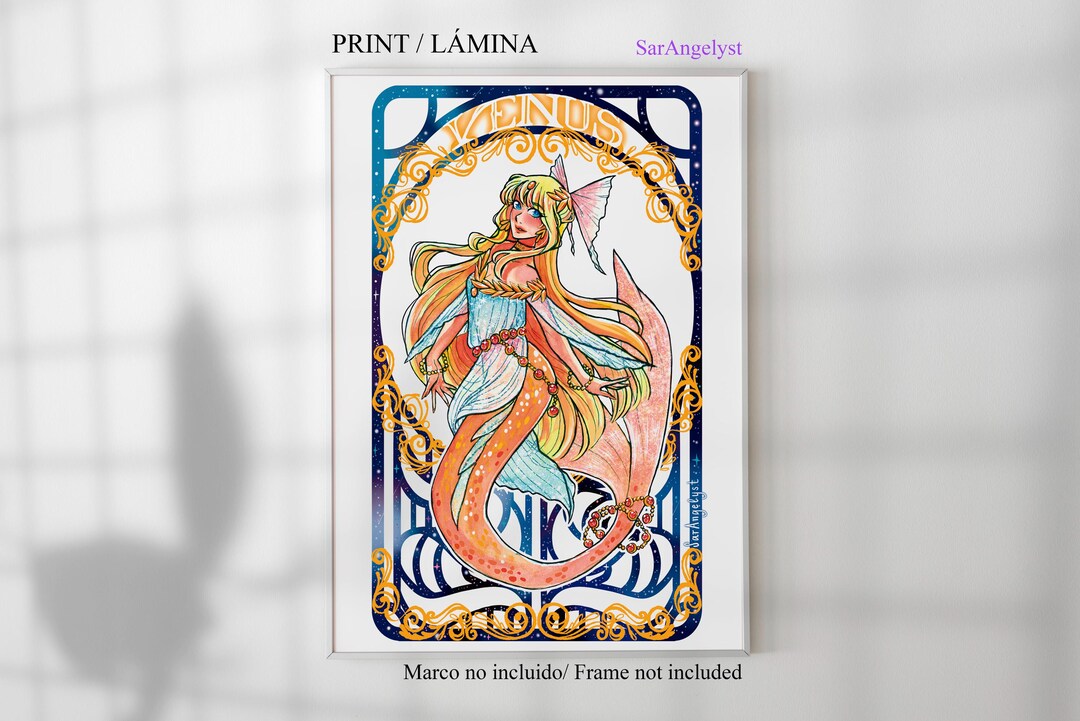 Print - Sailor Moon as Mermaids, Sailor Venus (tarot Card Inspiration ...