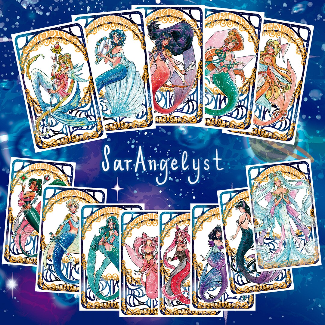 Sailor Moon as Mermaids in Tarot Style Prints - Etsy