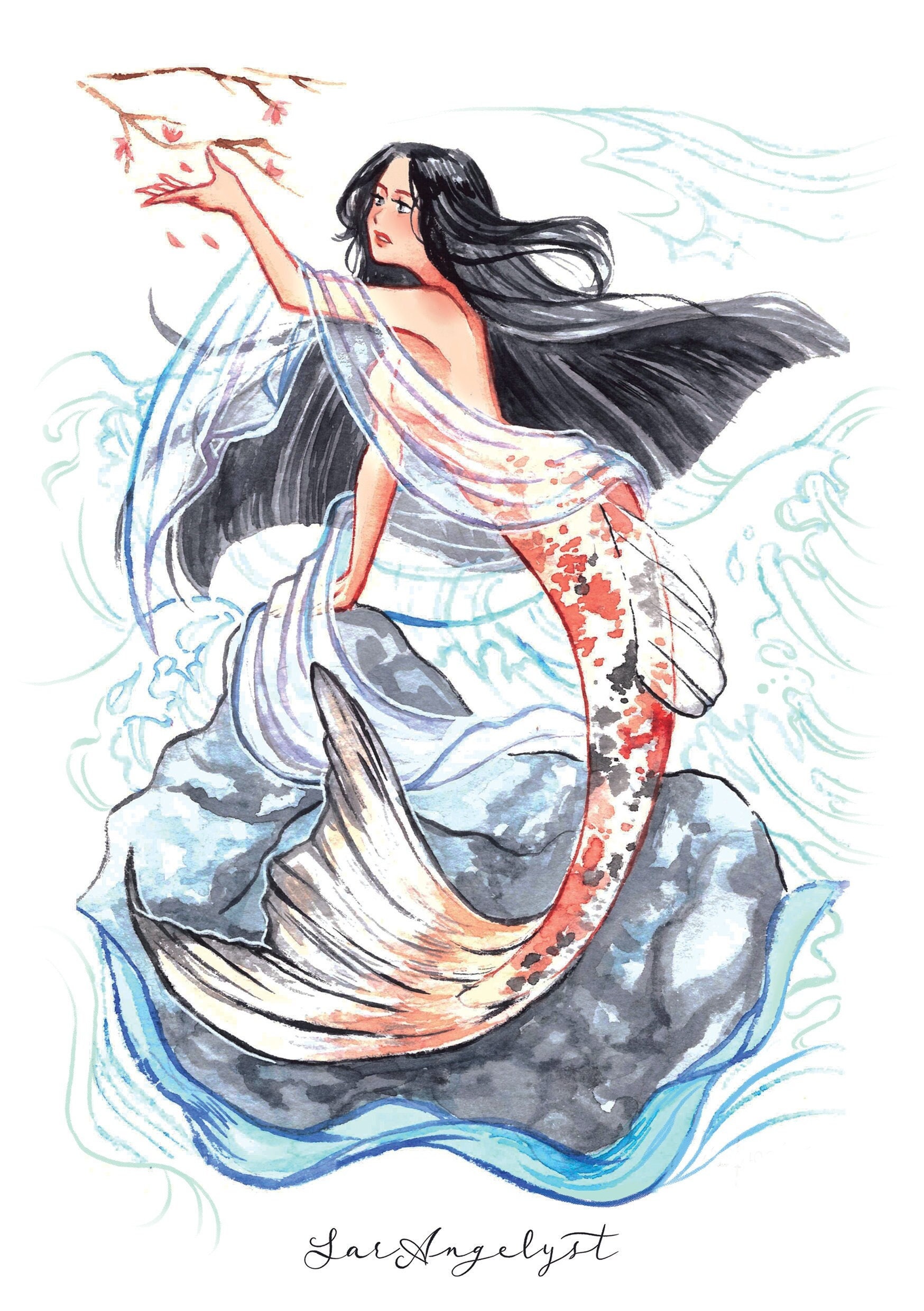 Koi Mermaid Prints - Etsy