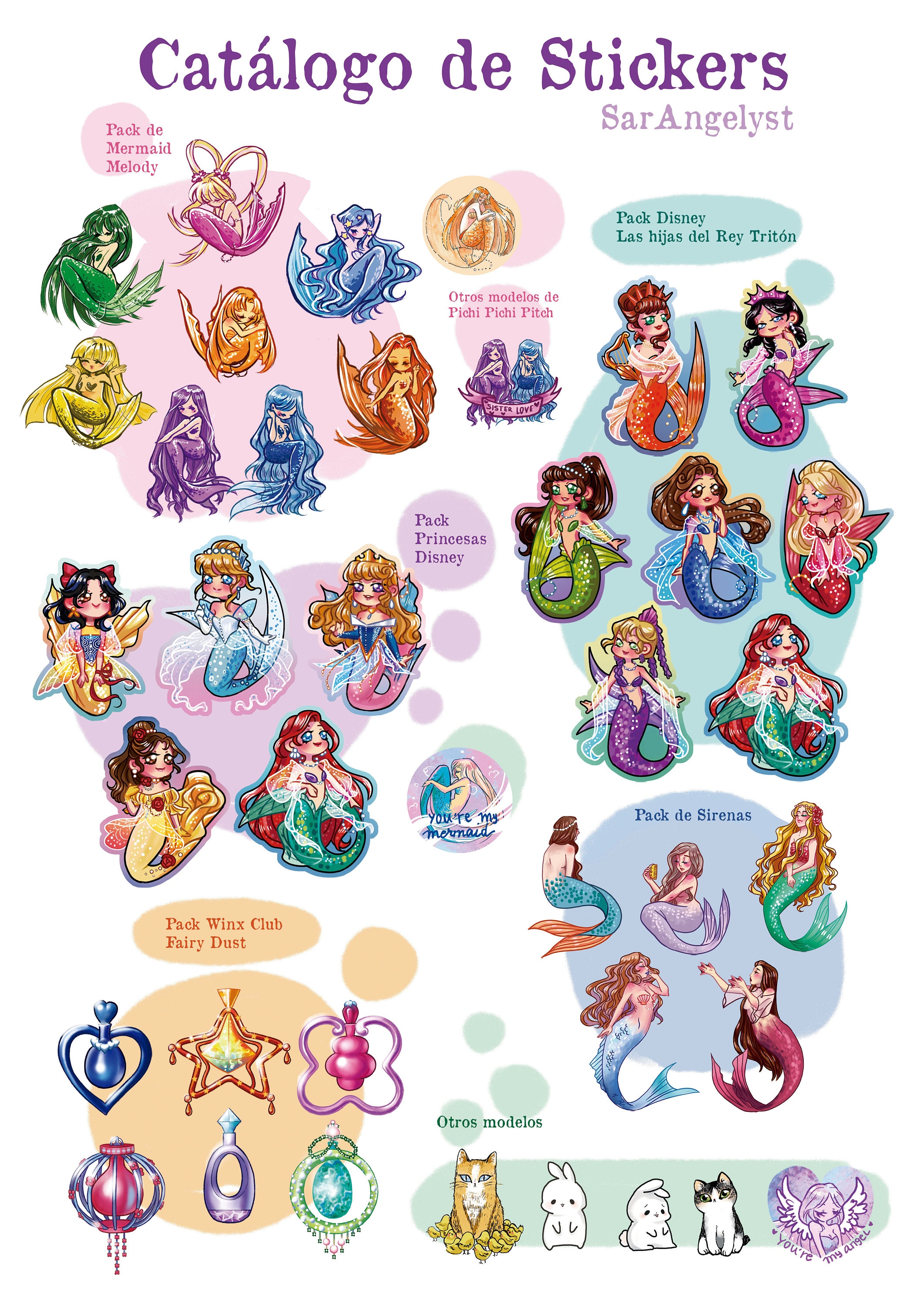 Stickers - Disney Princess Pack 1. Snow White, Cinderella, Aurora ...