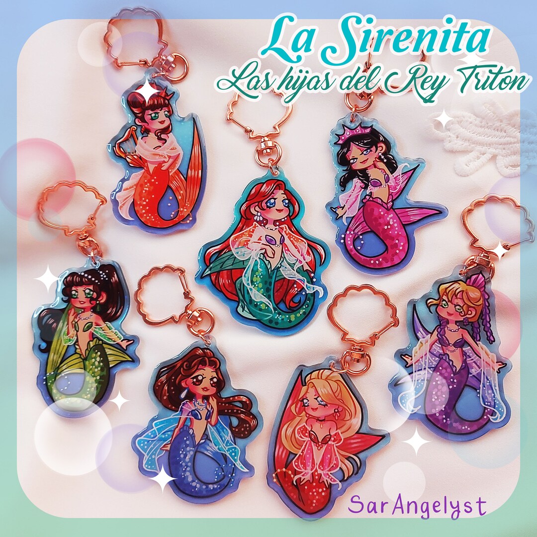 Keychains the Little Mermaid: Ariel's Sisters / King Triton's Daughters ...
