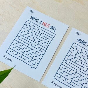 Valentines Cards Printable PDF Download Youre A-maze-ing - Etsy