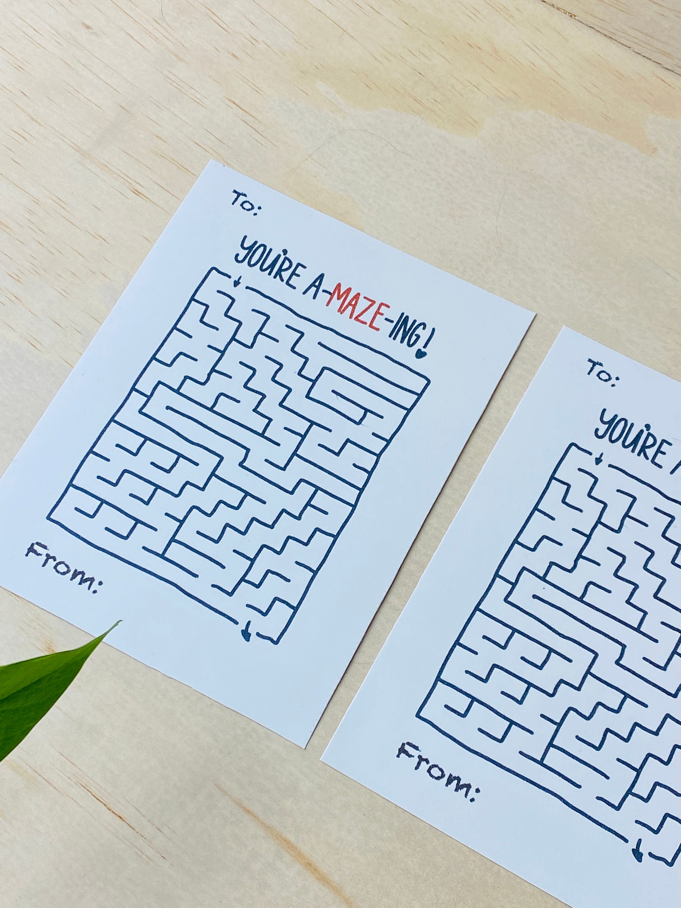 Valentine’s Cards Printable PDF Download You’re A-maze-ing - Etsy