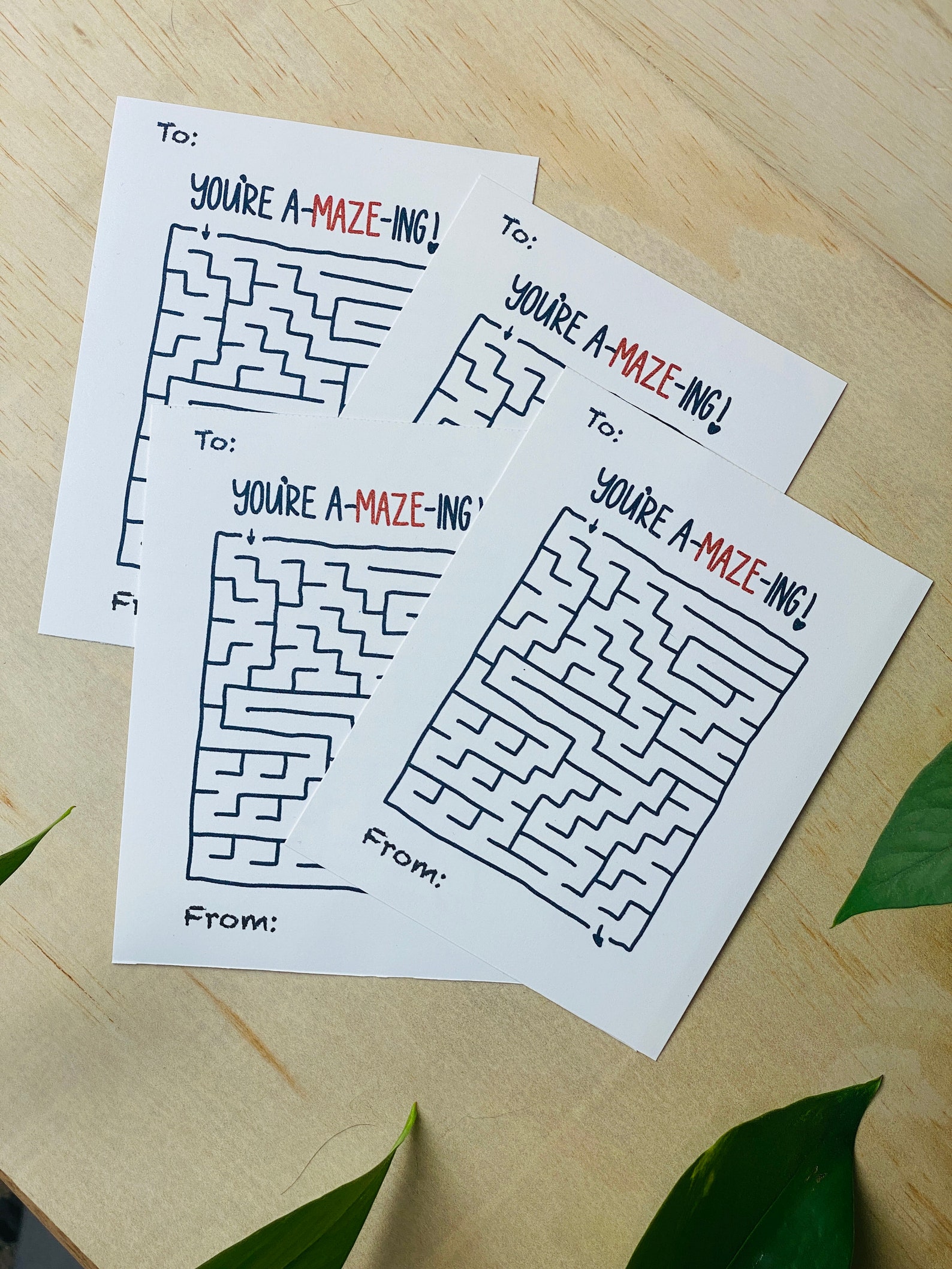 Valentine’s Cards Printable PDF Download You’re A-maze-ing - Etsy