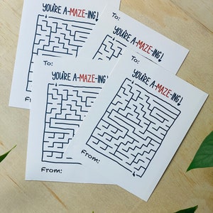 Valentine’s Cards Printable PDF Download You’re A-maze-ing - Etsy