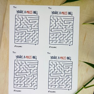 Valentine’s Cards Printable PDF Download You’re A-maze-ing - Etsy
