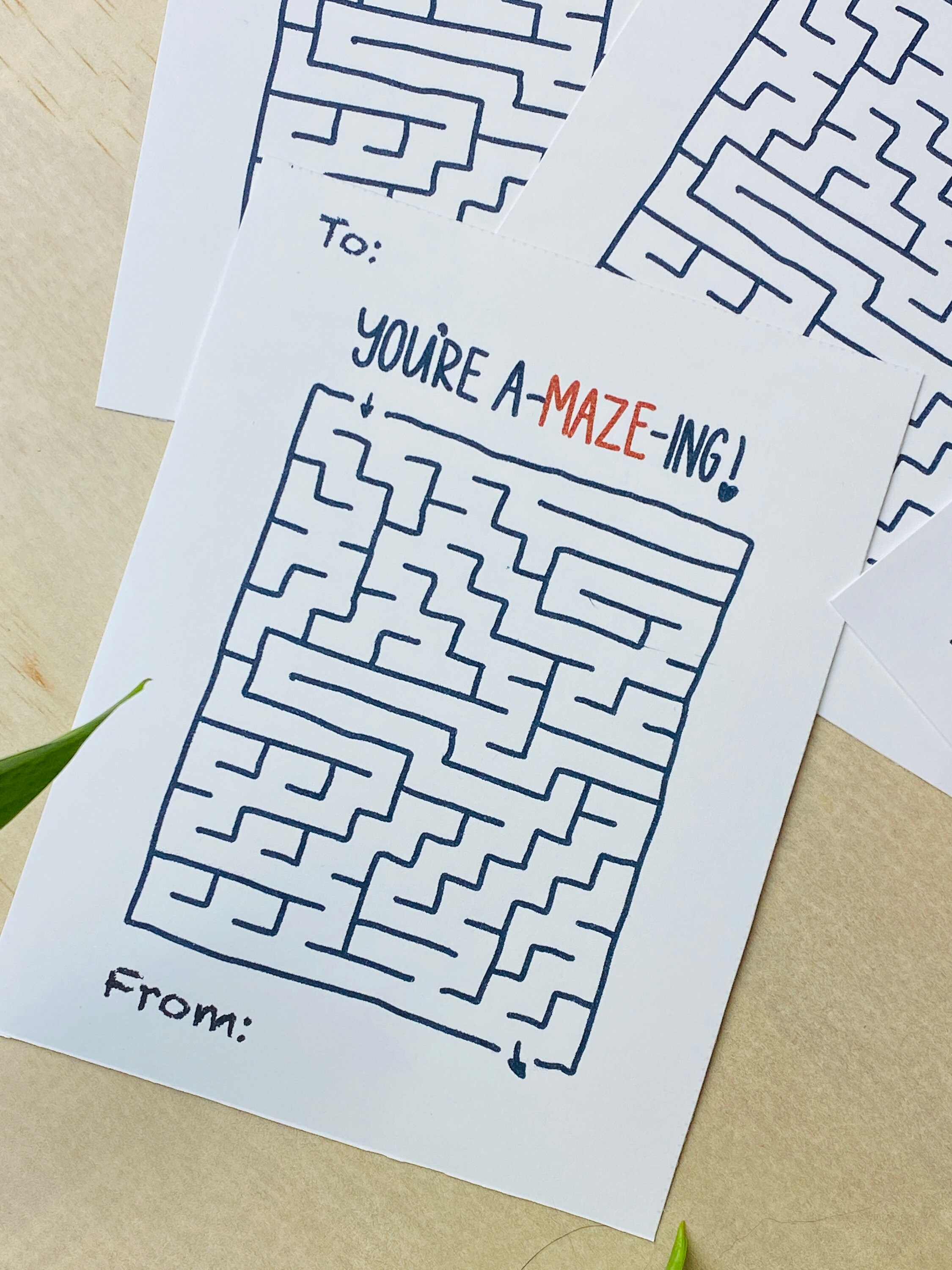 Valentine’s Cards Printable PDF Download You’re A-maze-ing - Etsy