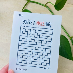 Valentine’s Cards Printable PDF Download You’re A-maze-ing - Etsy