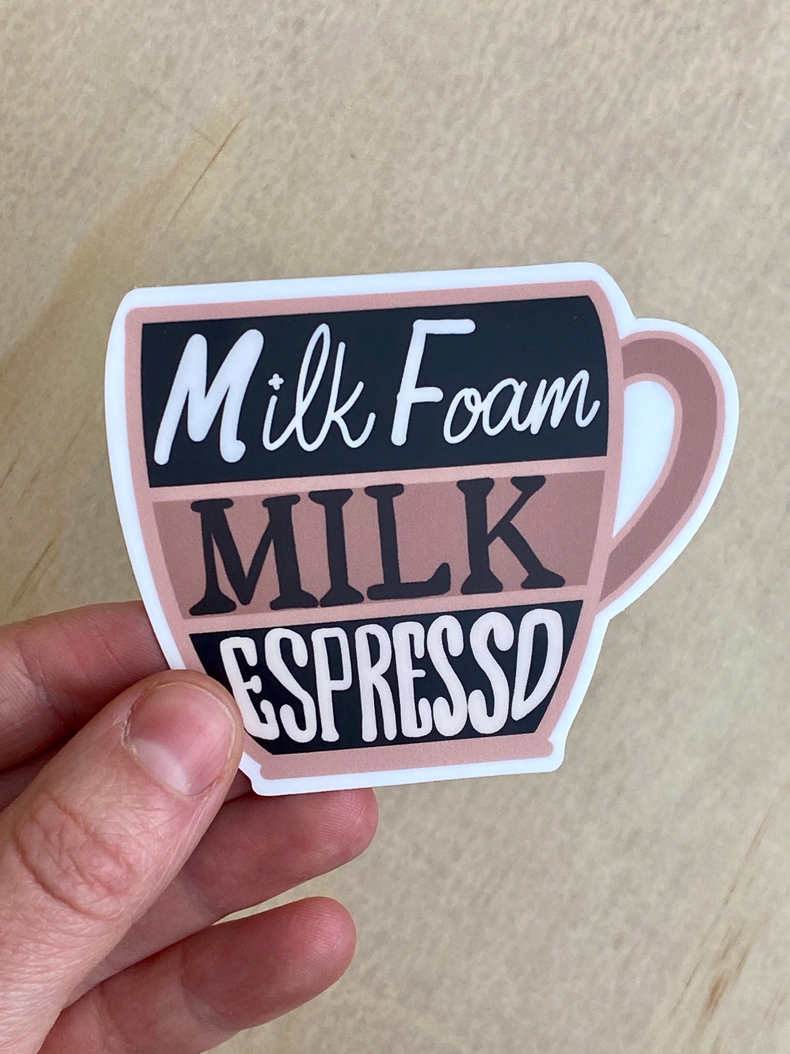 Cappuccino Vinyl Die Cut Sticker 76mmx62mm - Etsy UK