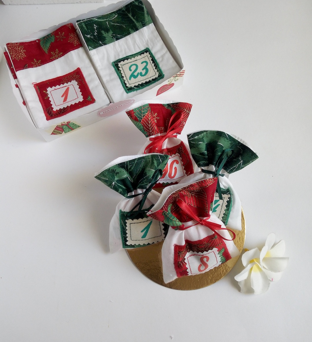 Red and Green Cotton Advent Calendar 2024 Brighten up Your Festive ...
