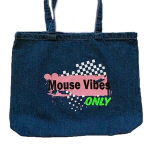 Mouse Vibes Tote Bag Denim Tote Bag Summer Beach Bag Cute | Etsy