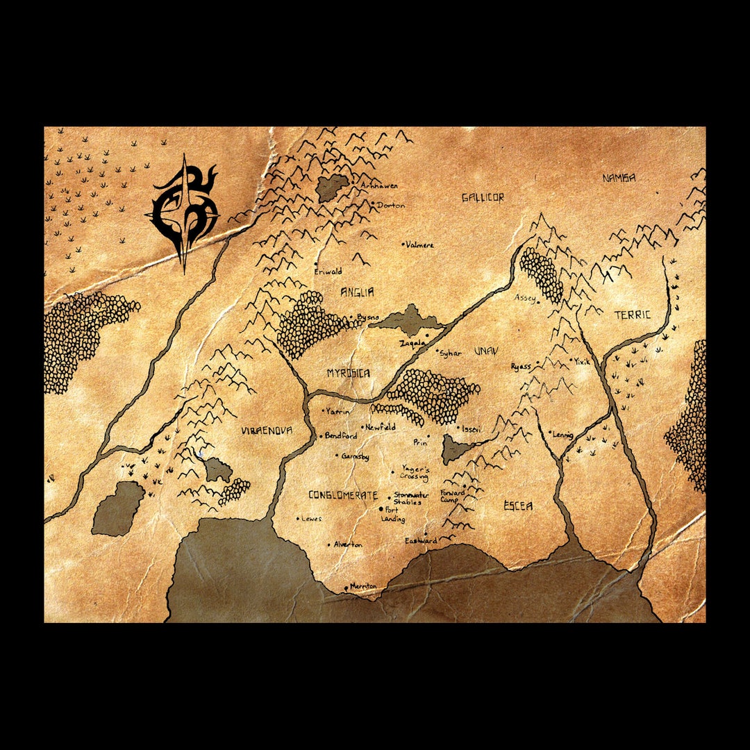 Rise of the Iliri Postcard Sized Map Signed by Auryn Hadley - Etsy