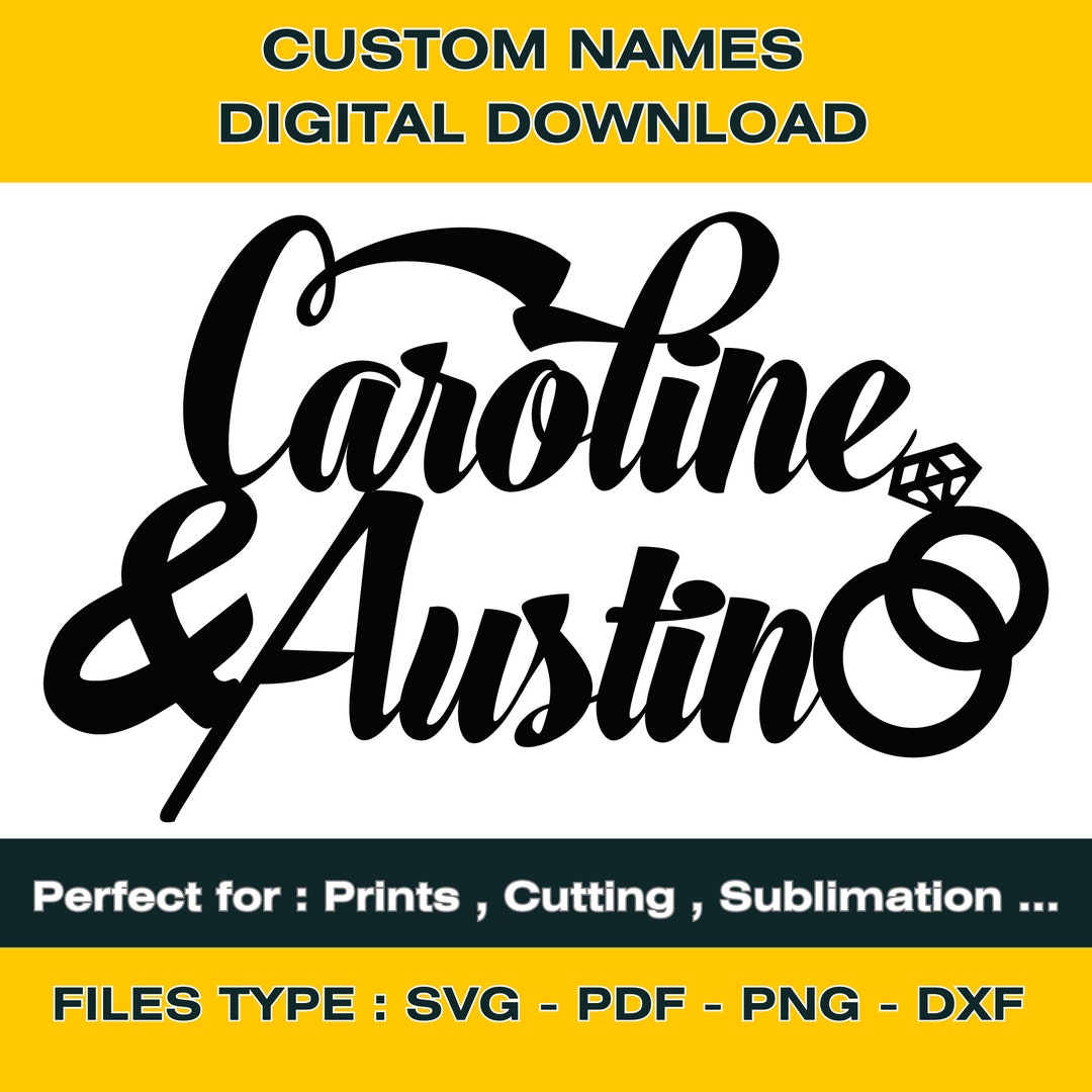 Personalized SVG With Names | SVG Design for Couples' Names With Heart ...