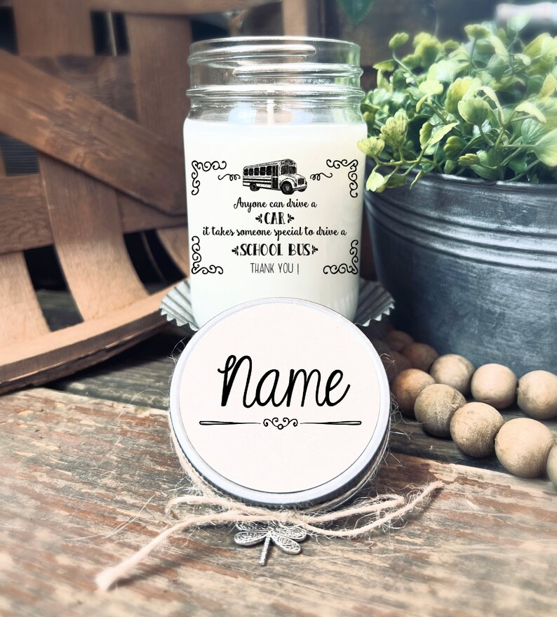 School Bus Driver Gift Candle Personalized Lid Funny Birthday - Etsy