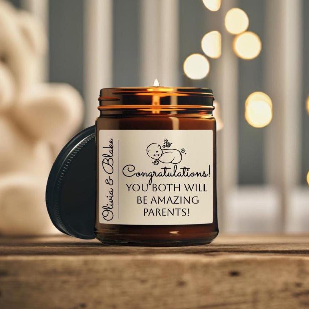 Expecting Parents Gift Personalized Candle Pregnancy Gift Expecting Mom ...