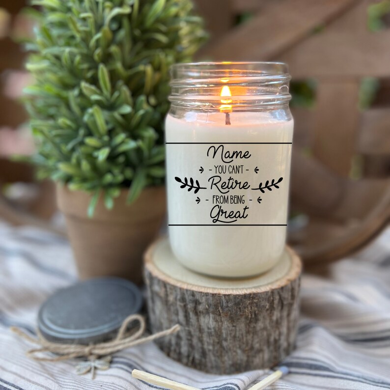 Retirement Gift Candle Personalized Happy Retirement Gift - Etsy
