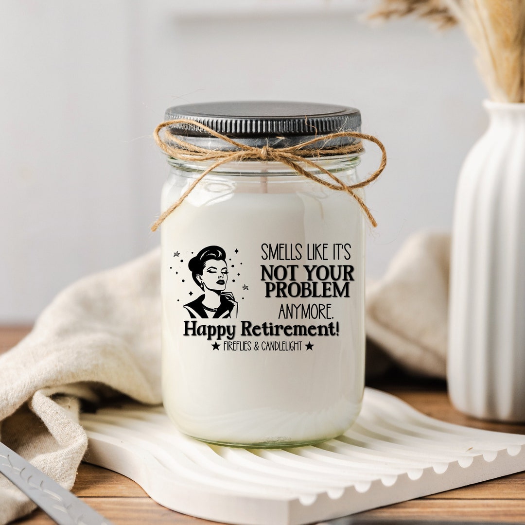 Happy Retirement Funny Retirement Scented Soy Candle Gift, 12oz - Etsy