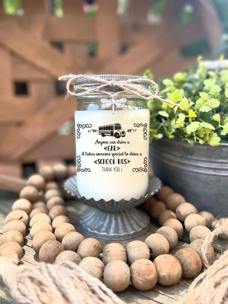 School Bus Driver Gift Candle Personalized Lid Funny Birthday - Etsy