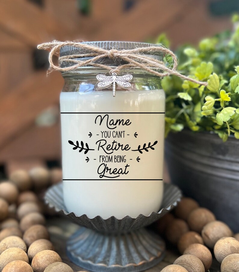 Retirement Gift Candle Personalized Happy Retirement Gift - Etsy