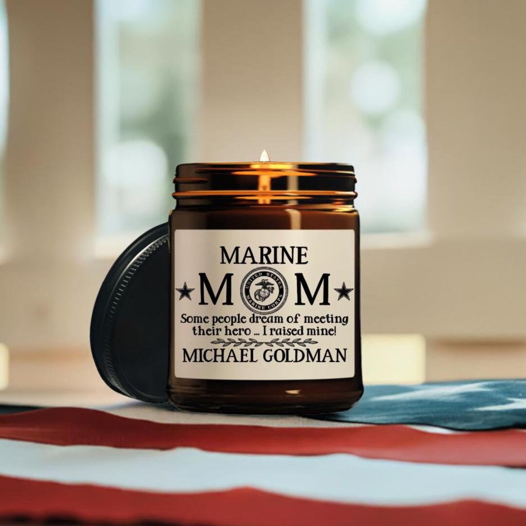 Marine Mom Gift Candle Personalized Military Mother Gift USMC Mom ...