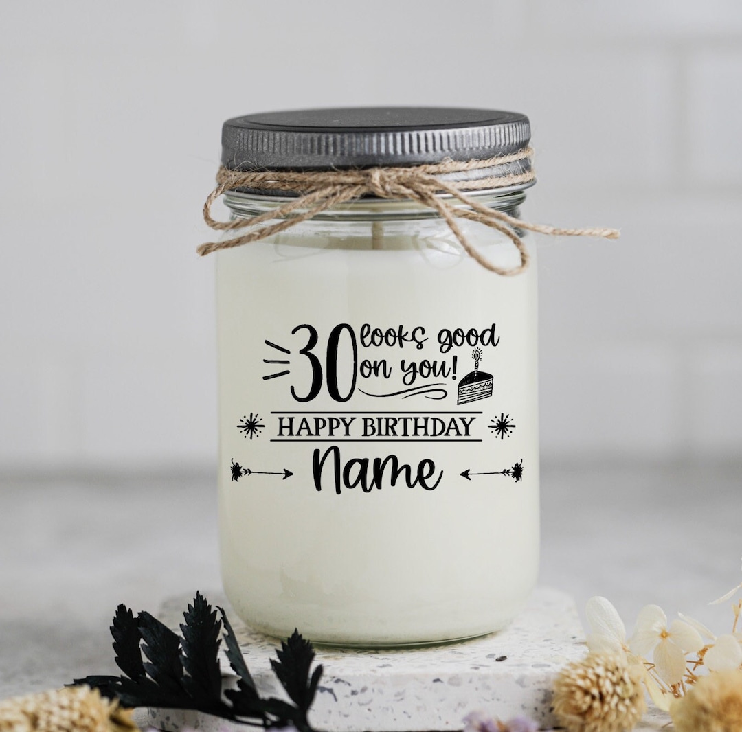 30th Birthday Gift Candle Personalized Woman Turning Thirty Funny 30th ...