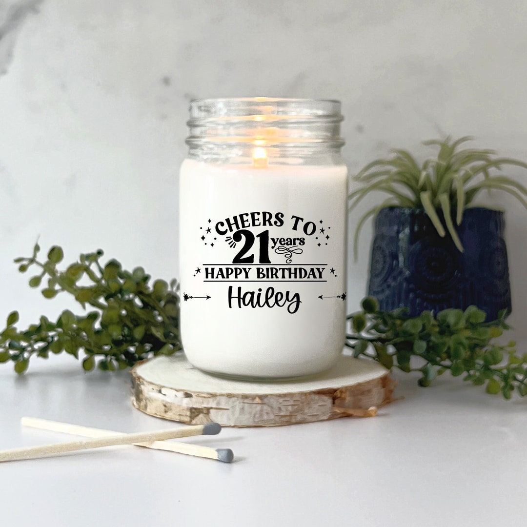 21st Birthday Gift for Her Candle Personalized for Her Twenty One ...