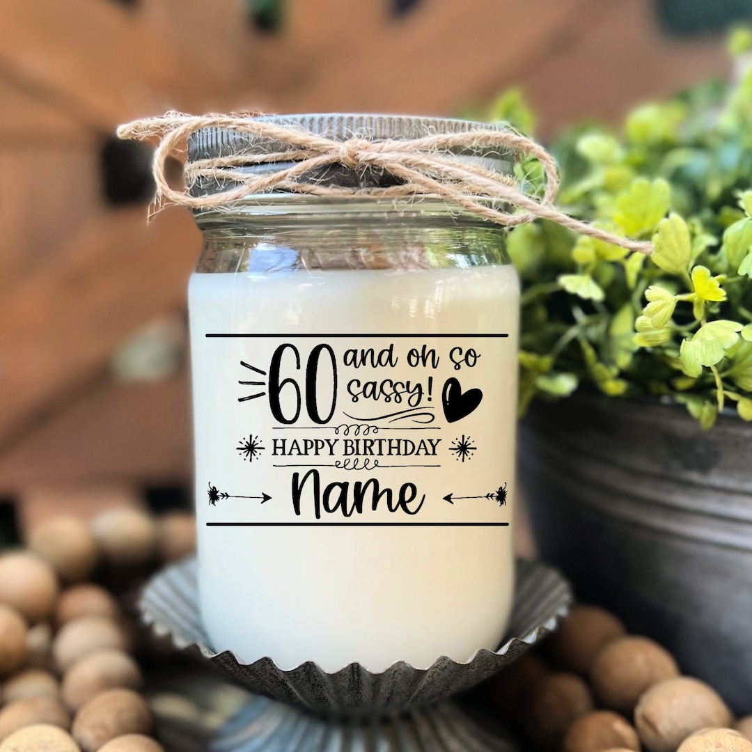 60th Birthday Gift Personalized Candle 60 for Women Sixty Birthday Gift ...