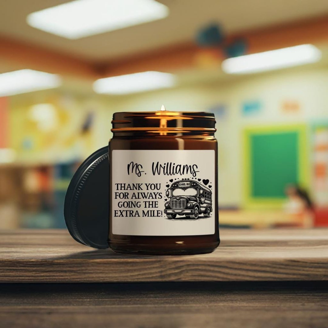 School Bus Driver Gift Candle Personalized Funny Bus Driver Thank You ...