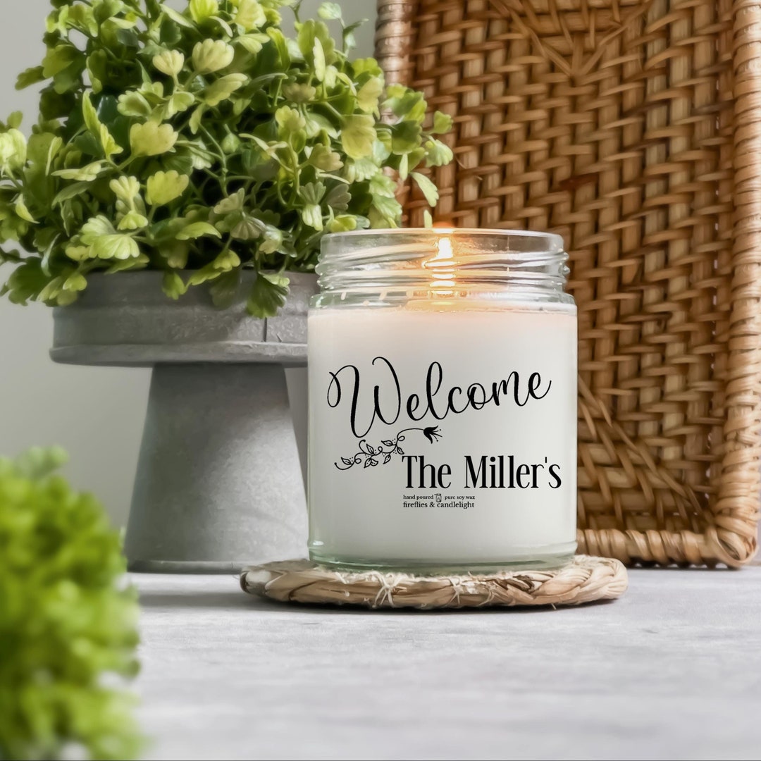 Welcome Home Family Name Candle Gift Personalized House Warming Gift ...