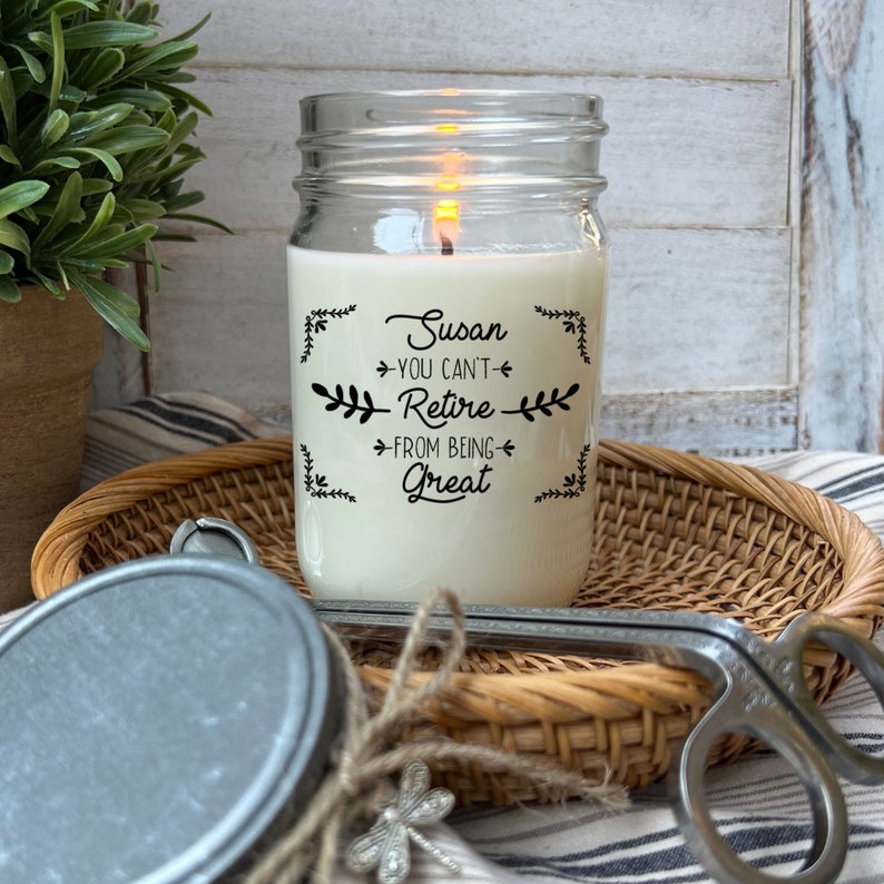 Retirement Gift Candle Personalized Happy Retirement Gift - Etsy