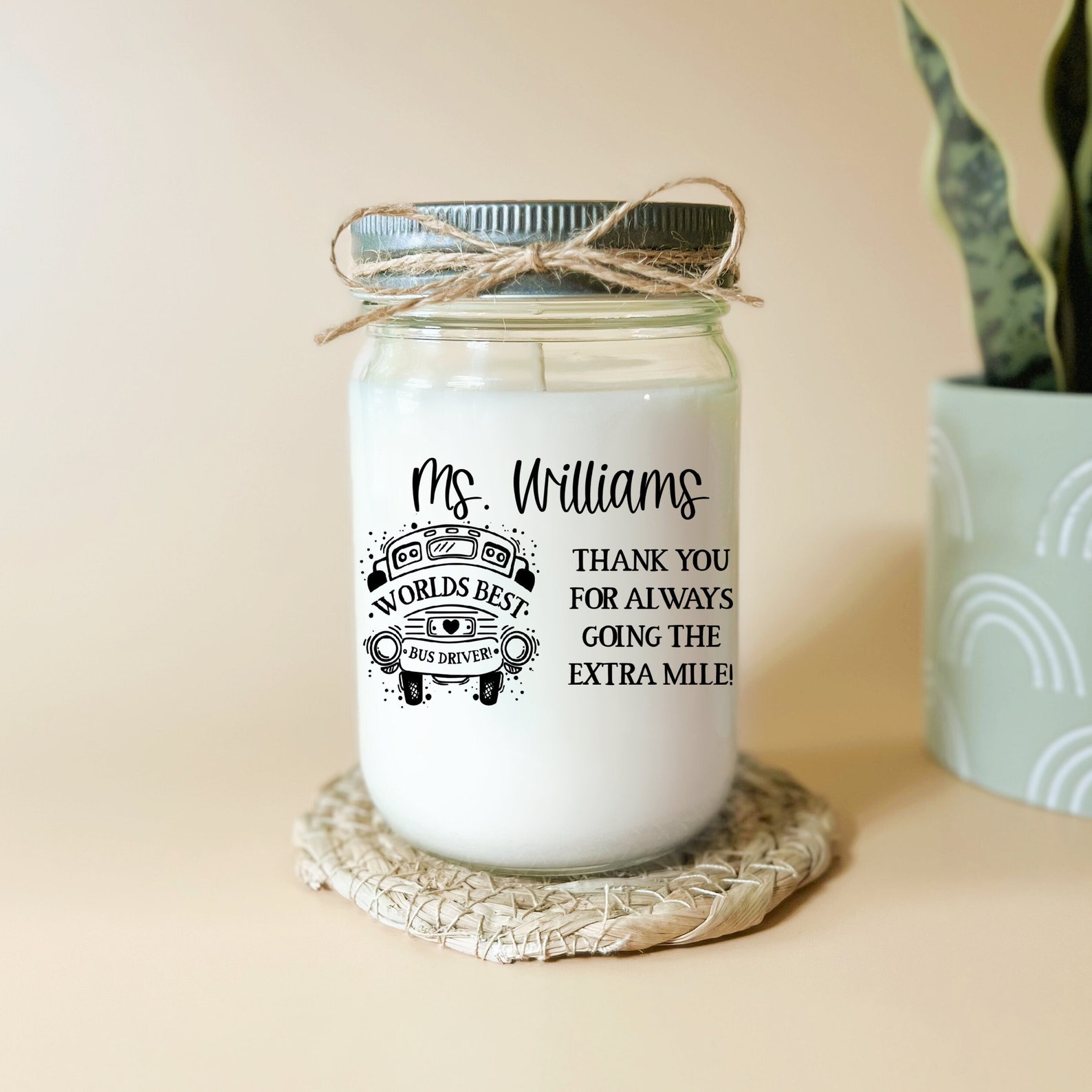 School Bus Driver Gift Candle Personalized Funny Bus Driver Thank You ...