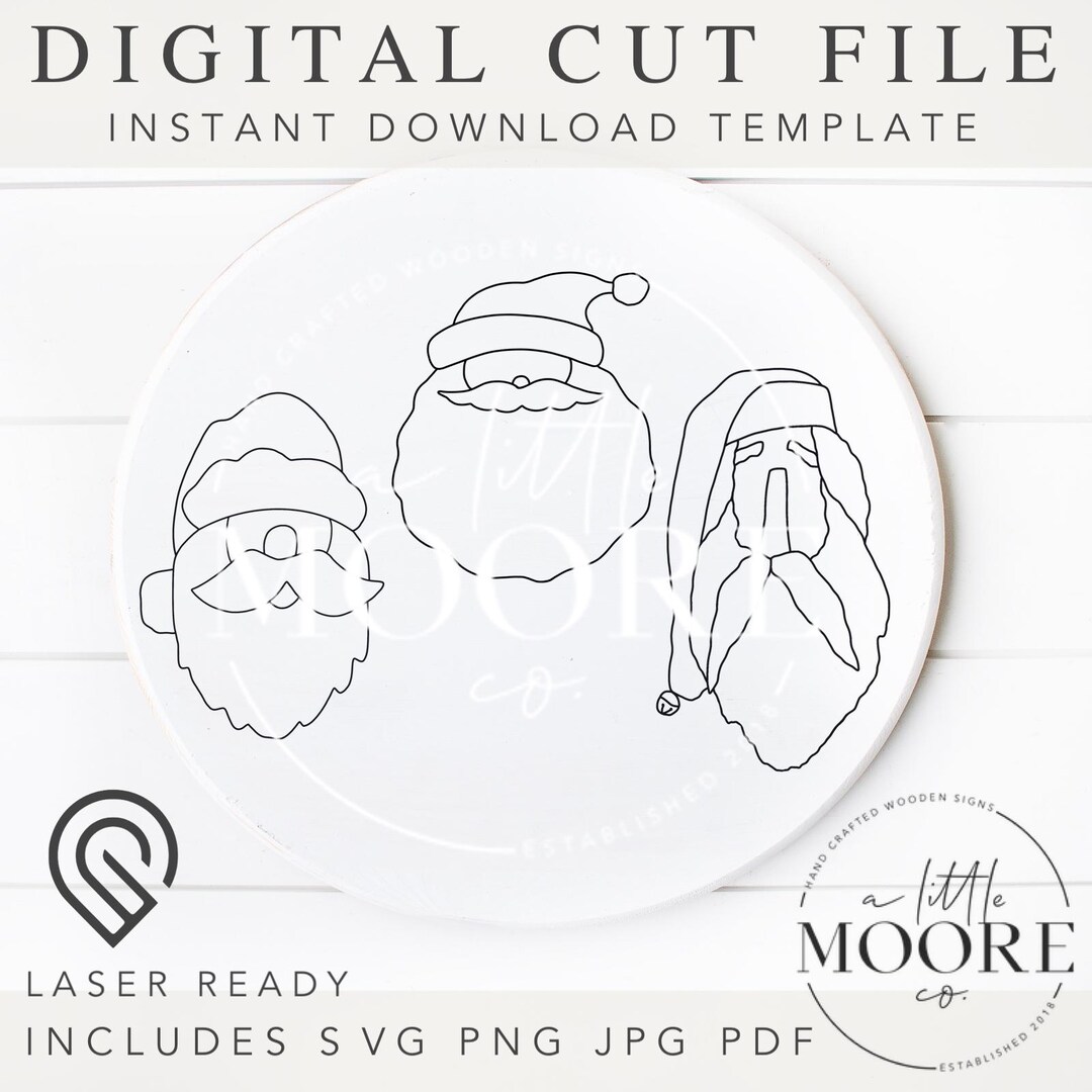 Santa Claus Laser Cut File Bundle: SVG, PNG, PDF (digital Download) - Etsy