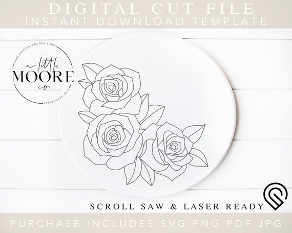 Rose Cluster Florals Digital Cut File SVG PNG PDF | Etsy