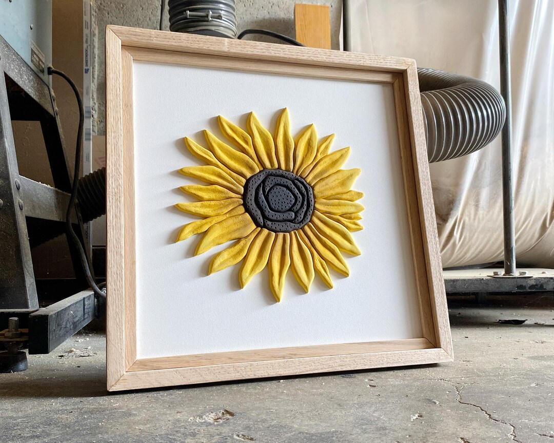 Hand Shaped Sunflower | Sunflower Sign | Floral Decor | Scrolled Art ...