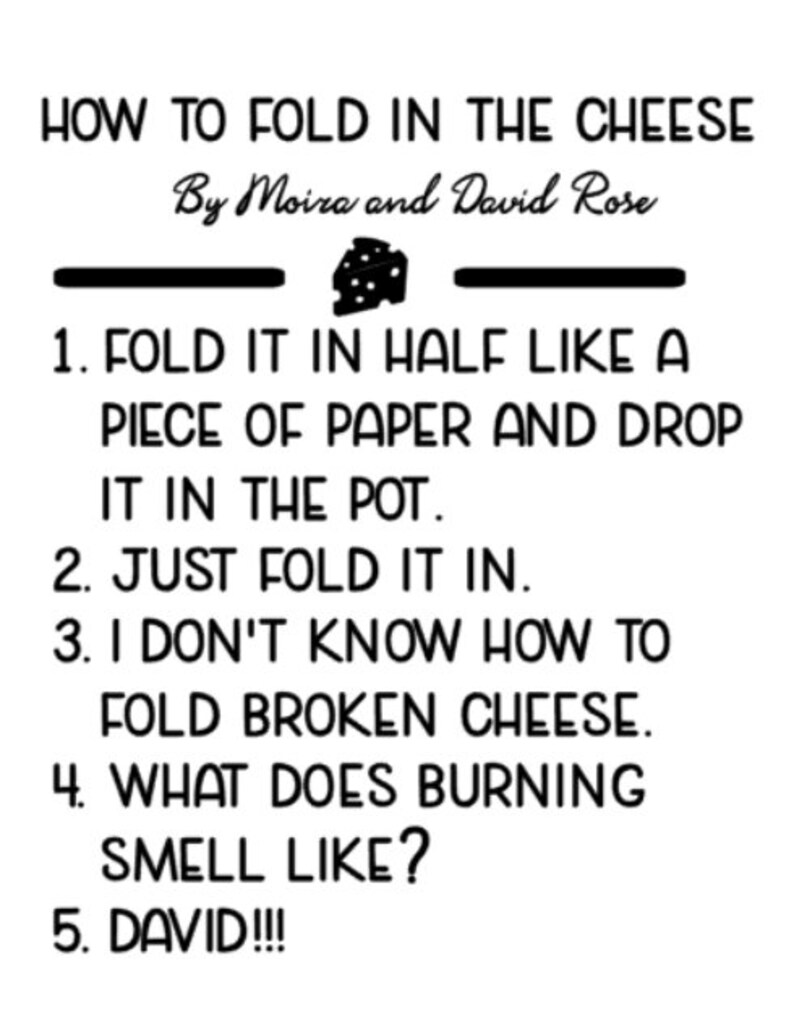 How to Fold in the Cheese, David Rose, Moira Rose, Unisex T-shirt, Fold ...
