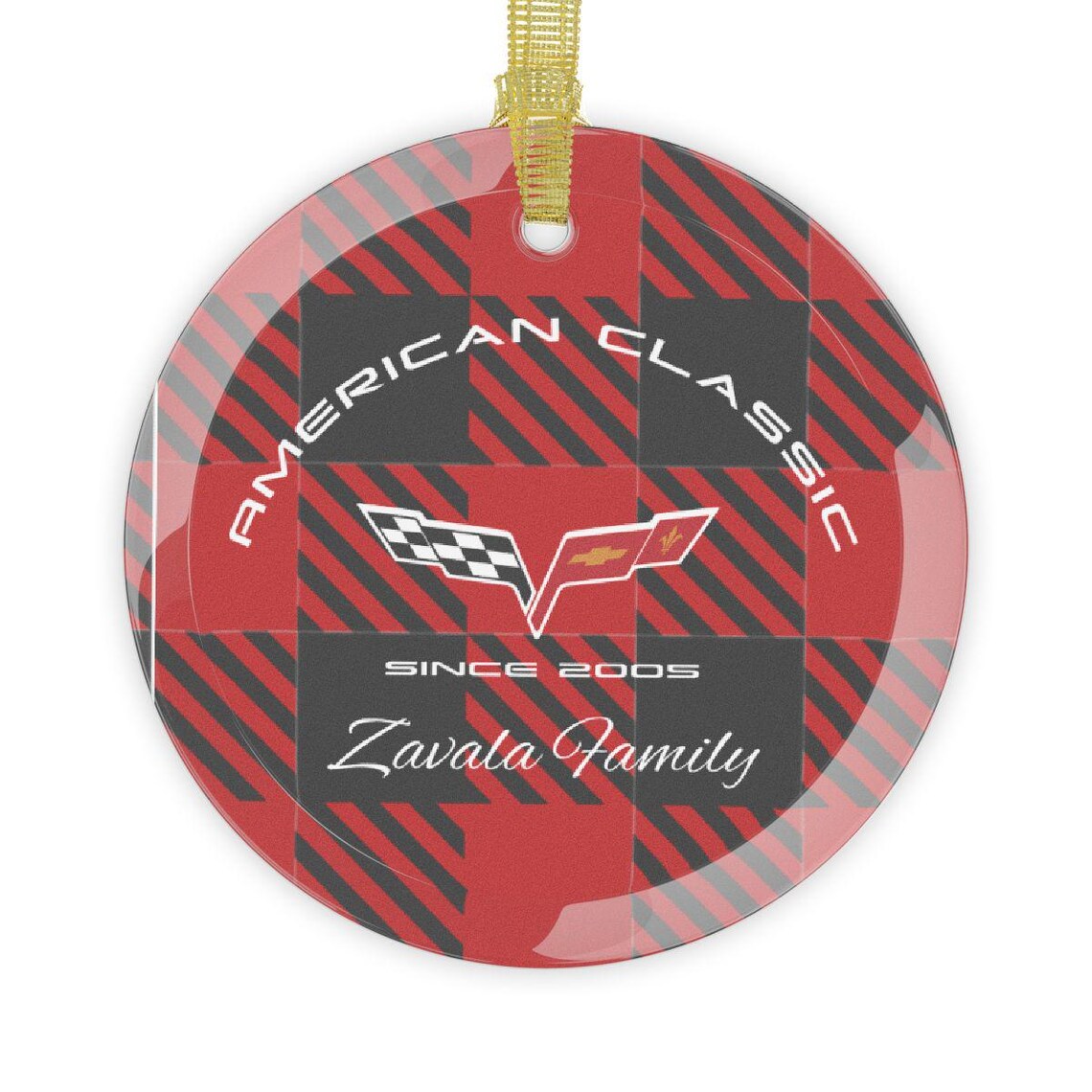 Personalized C6 Corvette Glass Christmas Ornament, Custom Holiday Gift ...