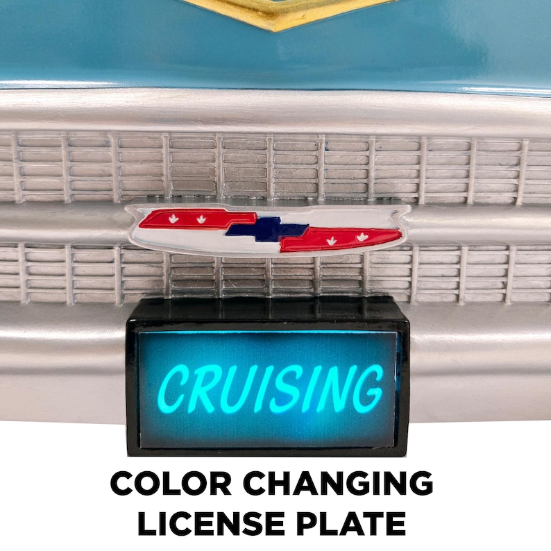 1957 Chevy Bel Air Floating Wall Shelf, Turquoise, 20x6.1x8 Inches, LED ...