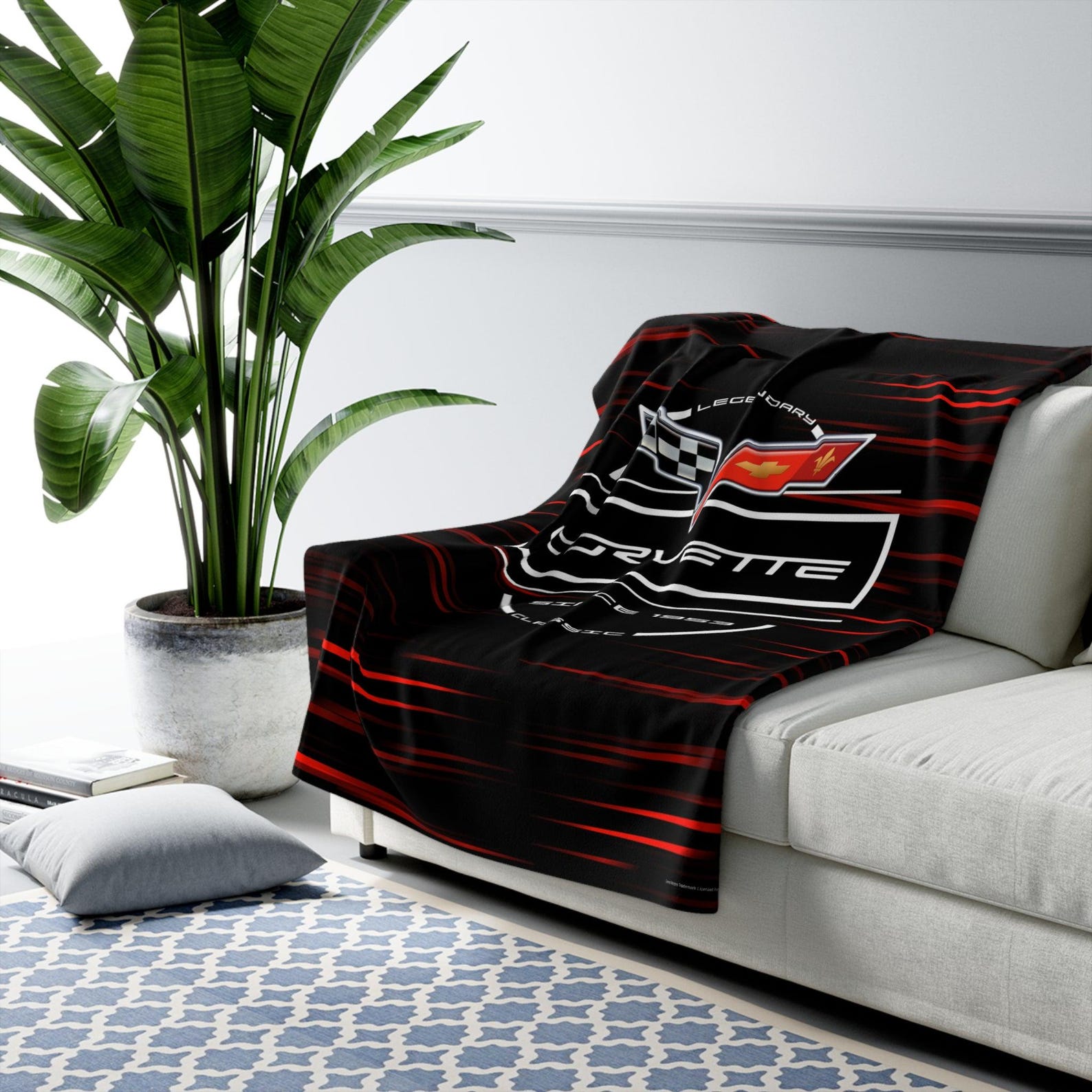 C6 Corvette Racing Speed Lines Sherpa Fleece Blanket, Gift for Him or ...