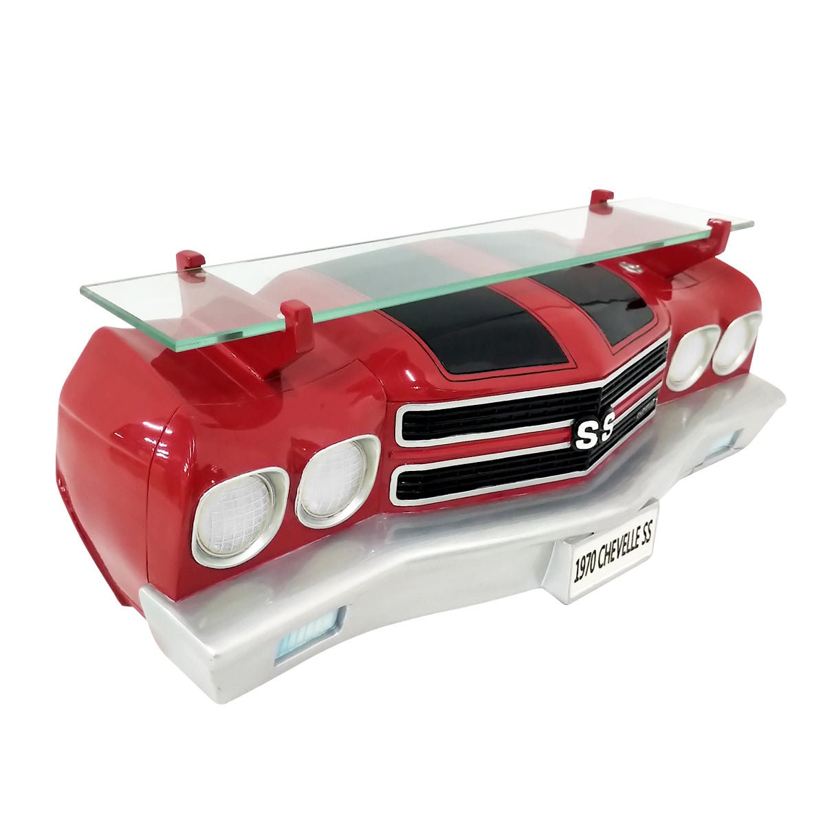 1970 Chevy Chevelle SS Floating Wall Shelf, Red With Black Stripes, 19 ...