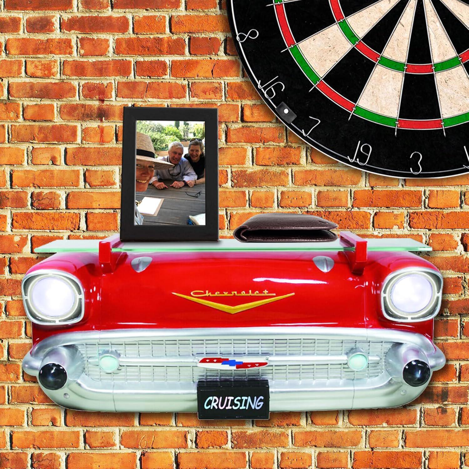 1957 Chevy Bel Air Wall Shelf, Floating Shelf, Red, 20x6.1x8 Inches ...