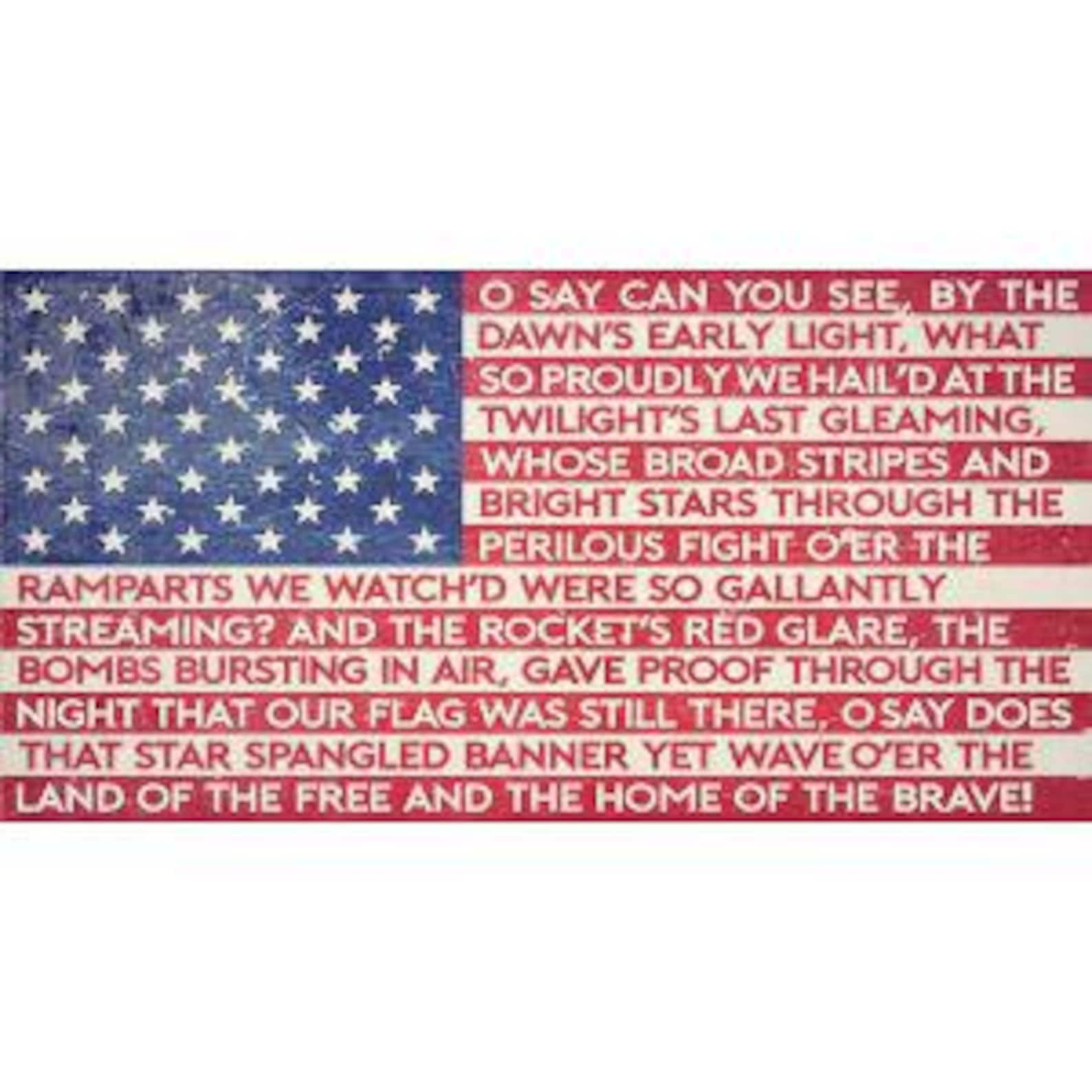 American Flag Star Spangled Banner Vintage Metal Sign, USA, Patriotic ...