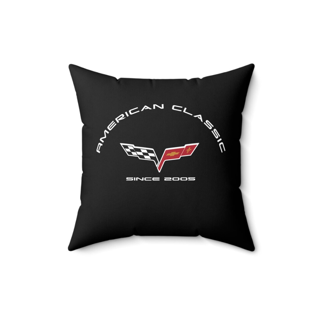 C6 Chevrolet Corvette 16 X 16 Inch Black Polyester Square Pillow, Ideal ...